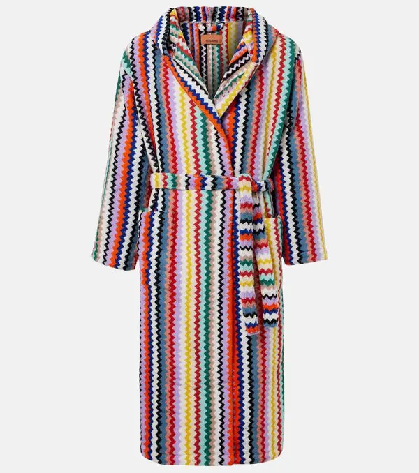 Missoni Riverbero Zigzag Cotton Terry Bathrobe - Multicoloured