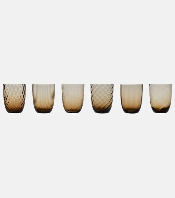 NASONMORETTI Idra Set Of 6 Glasses - Brown