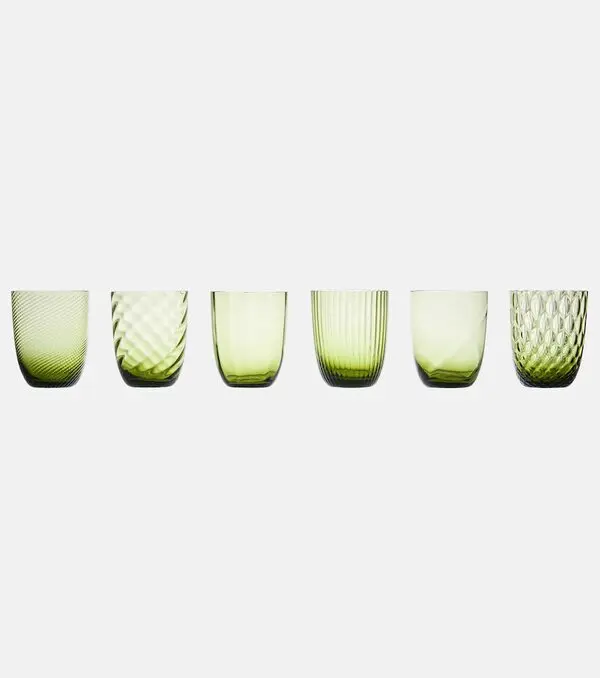 NASONMORETTI Idra Set Of 6 Glasses - Green
