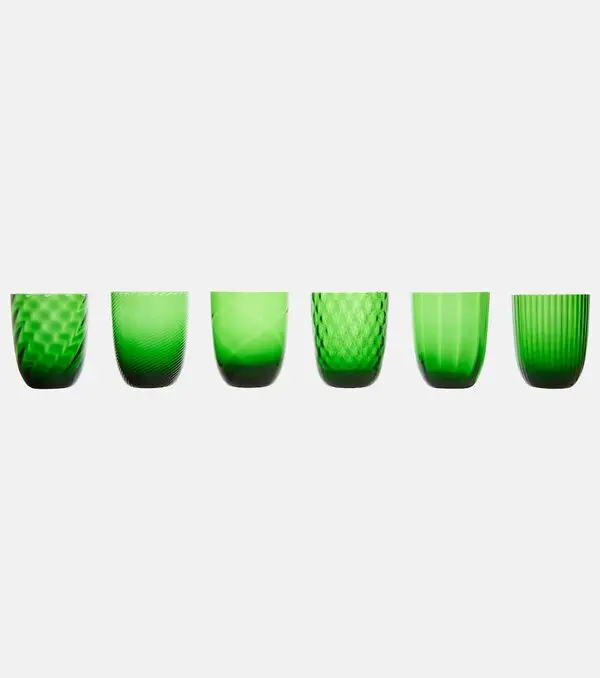 NASONMORETTI Idra Set Of 6 Glasses - Green
