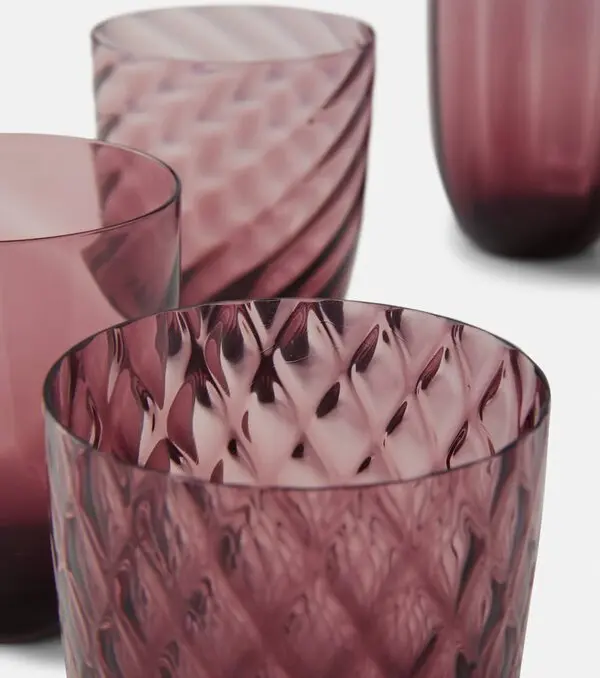 NASONMORETTI Idra Set Of 6 Glasses - Purple