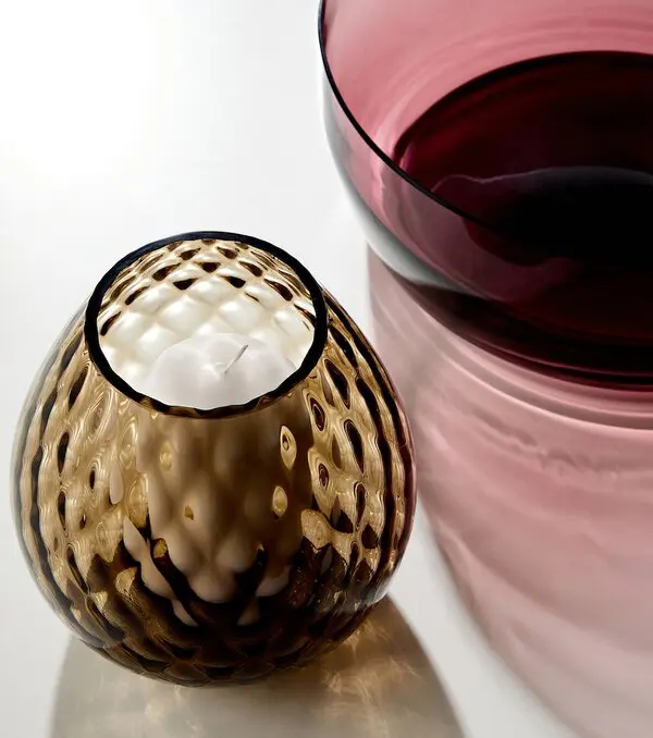 NASONMORETTI Macramé Large Candle Holder - Brown