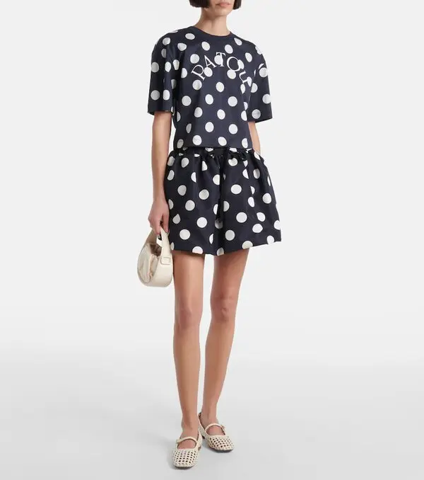 PATOU Logo Polka-dot Cotton Crop Top