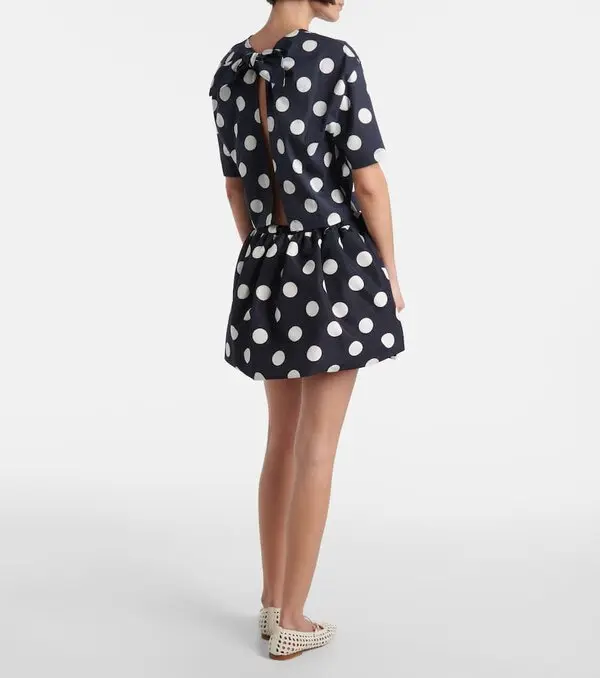 PATOU Logo Polka-dot Cotton Crop Top