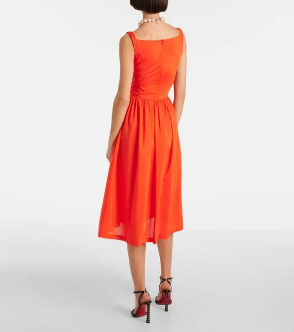 Vivienne Westwood Cotton-Silk Midi Dress - Orange - 30% Off | Editorialist