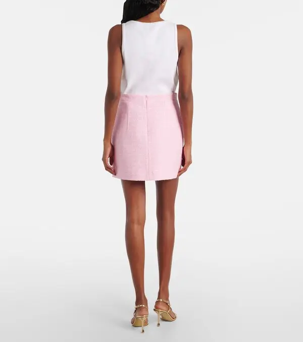 PATOU Cotton-blend Tweed Miniskirt - Pink