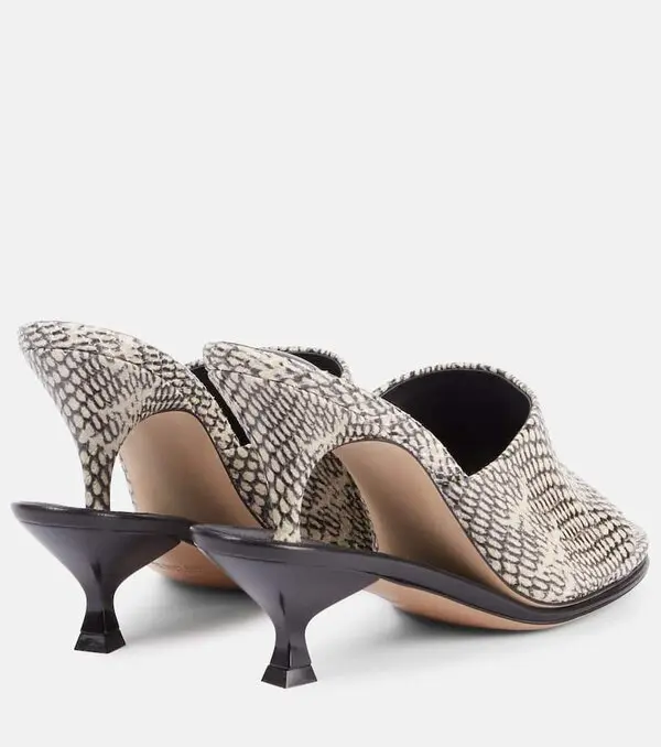 Jacquemus Doubles Snake-effect Leather Mules