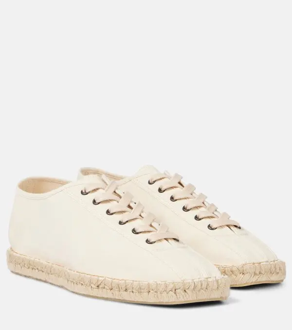 LEMAIRE Linoleum Canvas Lace-up Espadrilles - White