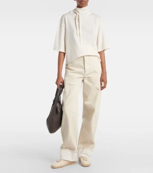 LEMAIRE Linoleum Canvas Lace-up Espadrilles - White