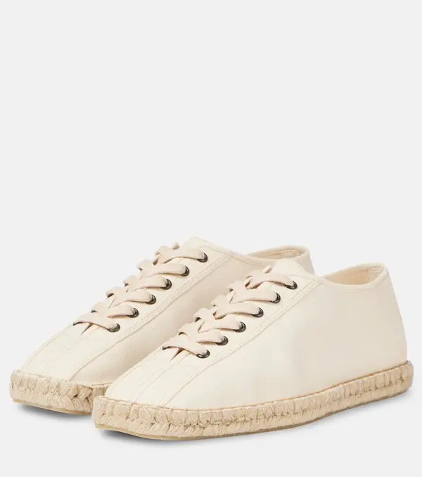 LEMAIRE Linoleum Canvas Lace-up Espadrilles - White