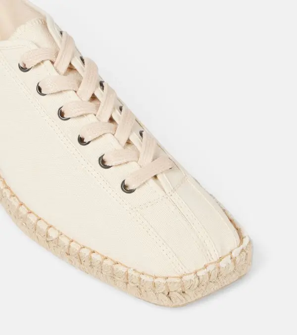 LEMAIRE Linoleum Canvas Lace-up Espadrilles - White
