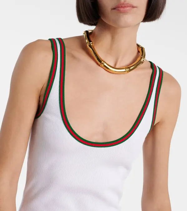 Gucci Ribbed-knit Cotton Tank Top
