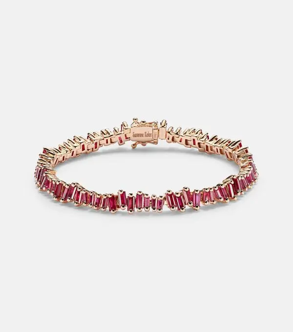 SUZANNE KALAN 18kt Rose Gold Ruby Bracelet - Red