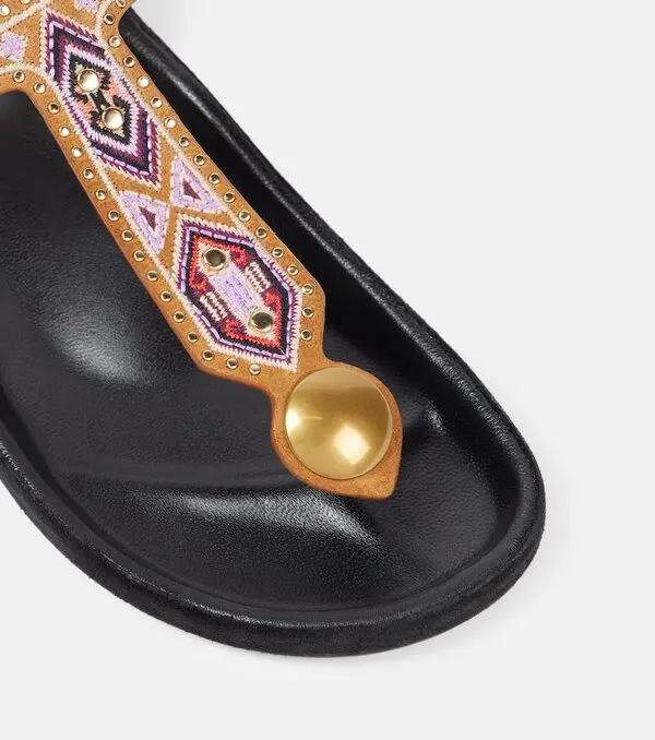 Isabel Marant Étoile Enore Embroidered Suede Sandals