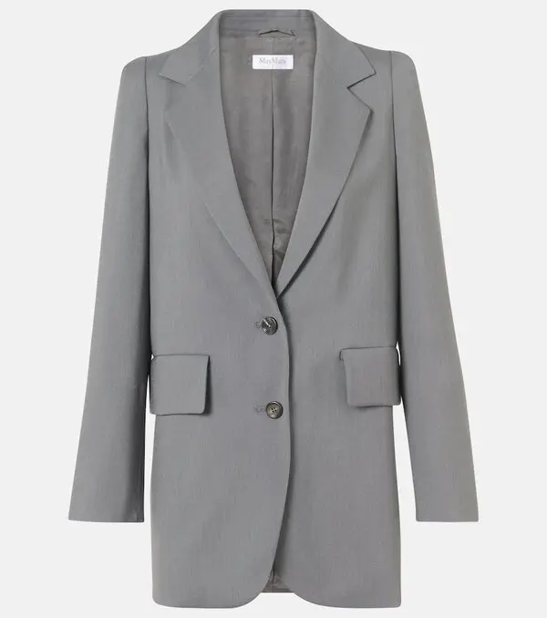 Max Mara Ebridi Wool, Mohair, And Silk Blazer - Grey