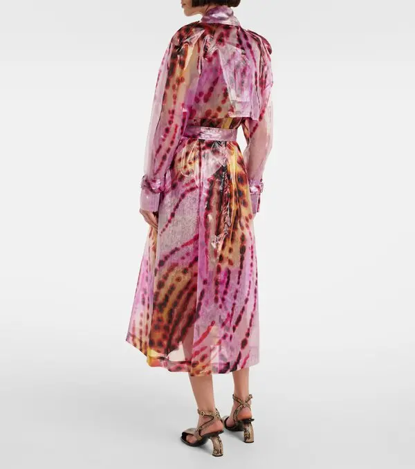 Dries Van Noten Printed Double-breasted Trench Coat