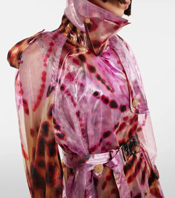 Dries Van Noten Printed Double-breasted Trench Coat