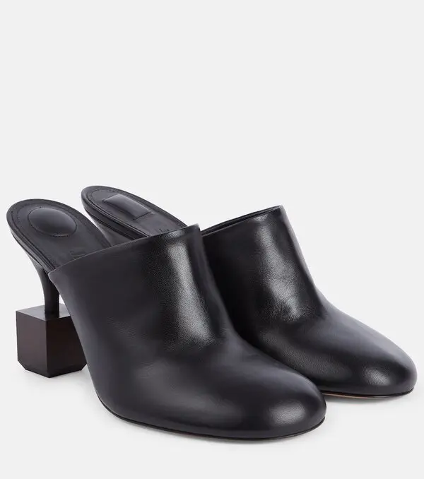 Jacquemus Bisou 90 Leather Mules - Black