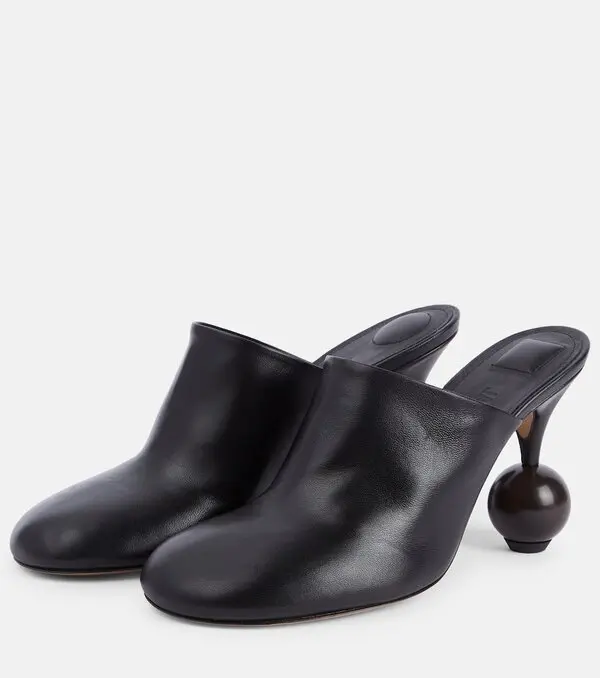 Jacquemus Bisou 90 Leather Mules - Black