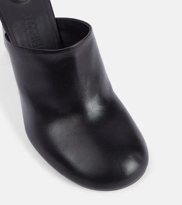 Jacquemus Bisou 90 Leather Mules - Black