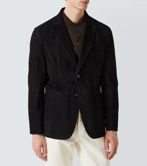 Brioni Monti Single-breasted Suede Blazer