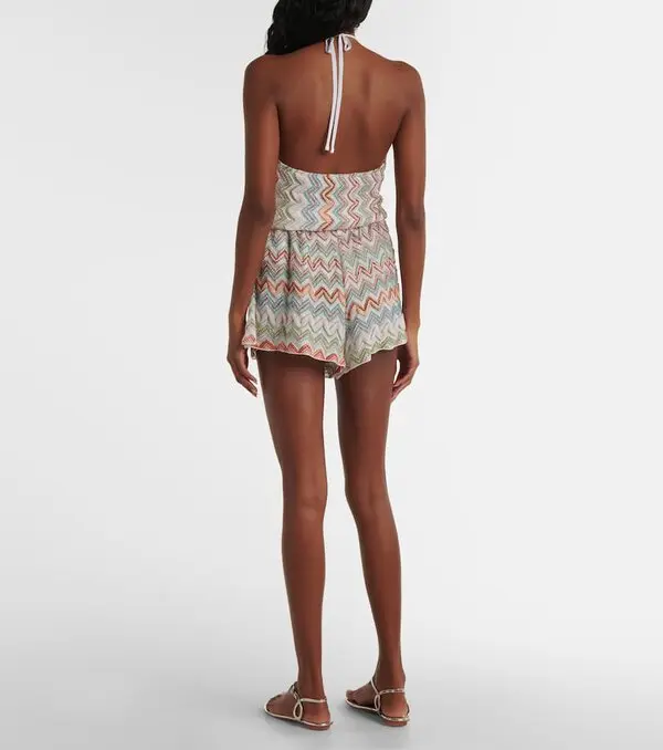 Missoni Zigzag Crochet Halterneck Romper