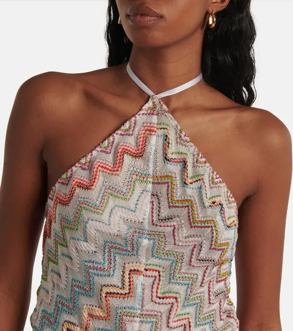 Missoni Zigzag Crochet Halterneck Romper