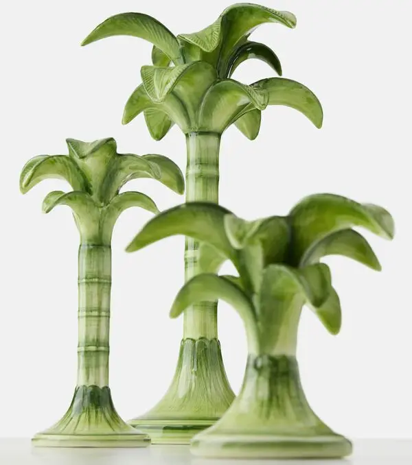 LES-OTTOMANS Palm Large Ceramic Candle Holder