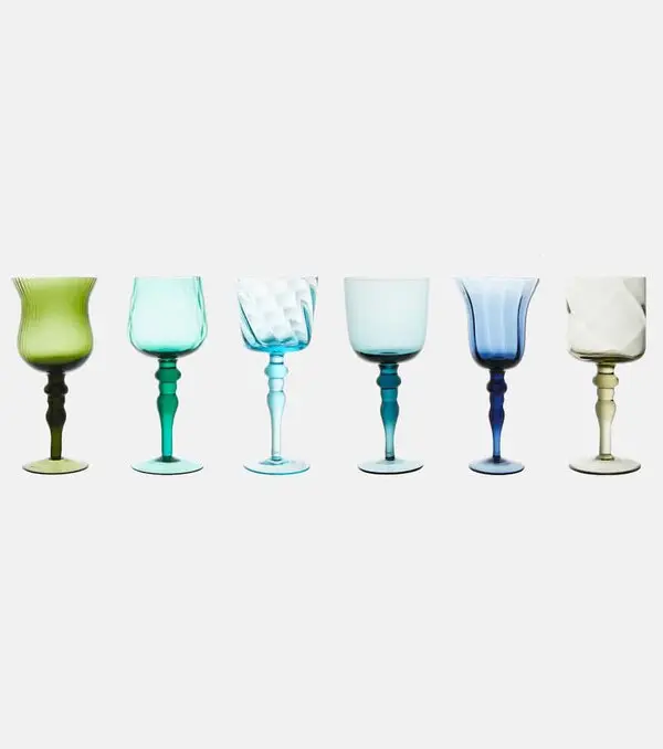 BITOSSI Set Of 6 Wine Glasses - Multicoloured