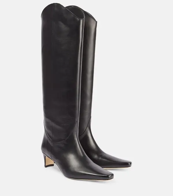 Staud Western Wally 55 Leather Cowboy Boots
