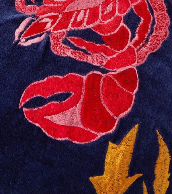 LES-OTTOMANS Rock Lobster Embroidered Cushion