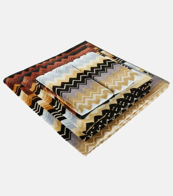 Missoni Giacomo Zigzag Set Of 5 Cotton Terry Towels - Multicoloured