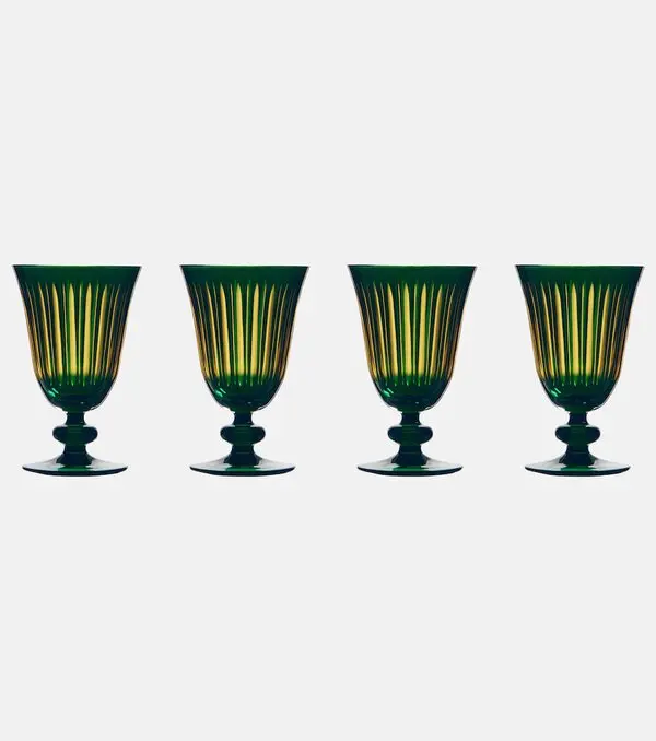 L'Objet Prism Set Of 4 Wine Glasses - Green