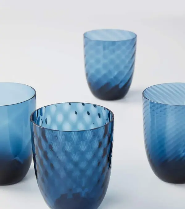 NASONMORETTI Idra Set Of 6 Glasses - Blue
