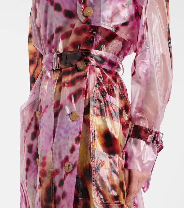 Dries Van Noten Printed Double-breasted Trench Coat