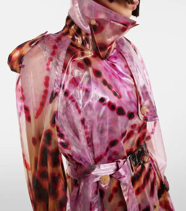 Dries Van Noten Printed Double-breasted Trench Coat
