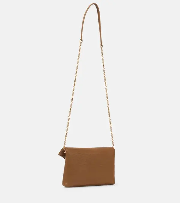 Saint Laurent Cassandre Leather Clutch - Brown