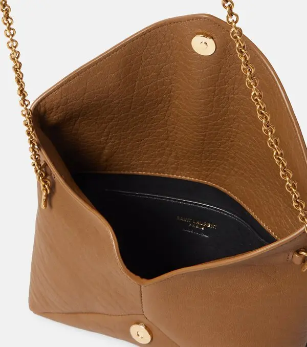 Saint Laurent Cassandre Leather Clutch - Brown