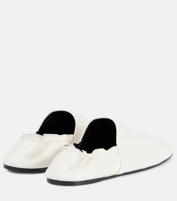 Khaite Banks Leather Slip-ons - White