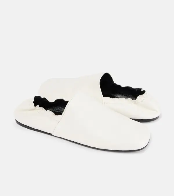 Khaite Banks Leather Slip-ons - White