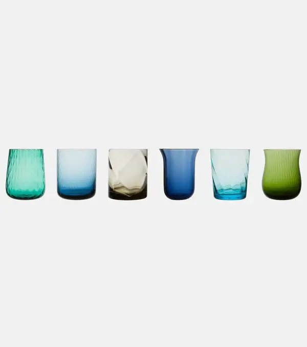 BITOSSI Set Of 6 Glass Tumblers - Multicoloured