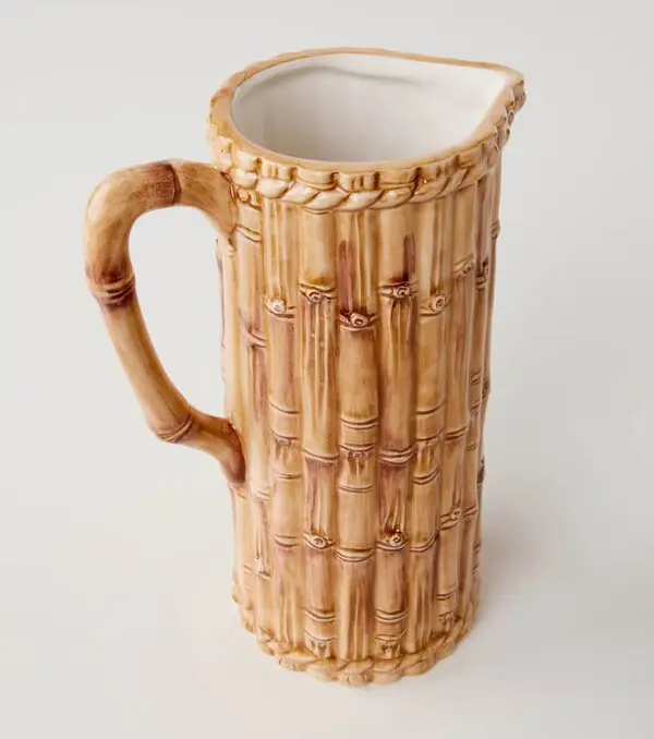 LES-OTTOMANS Bamboo Ceramic Pitcher