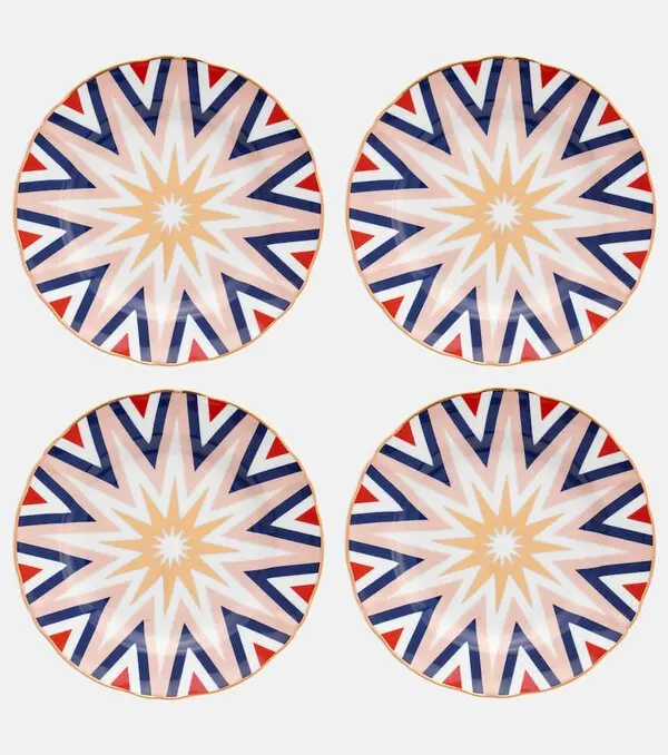 BITOSSI Folgore Set Of 4 Dessert Plates - Multicoloured