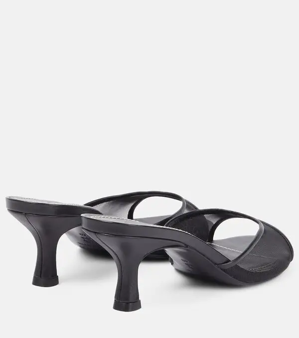 Staud Brigitte 55 Leather-trimmed Mules