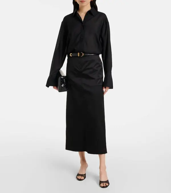 Staud Brigitte 55 Leather-trimmed Mules