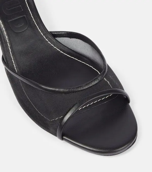 Staud Brigitte 55 Leather-trimmed Mules
