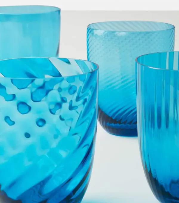 NASONMORETTI Idra Set Of 6 Glasses - Blue