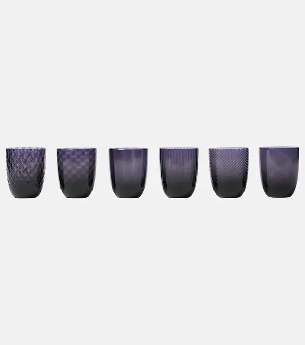 NASONMORETTI Idra Set Of 6 Glasses - Purple