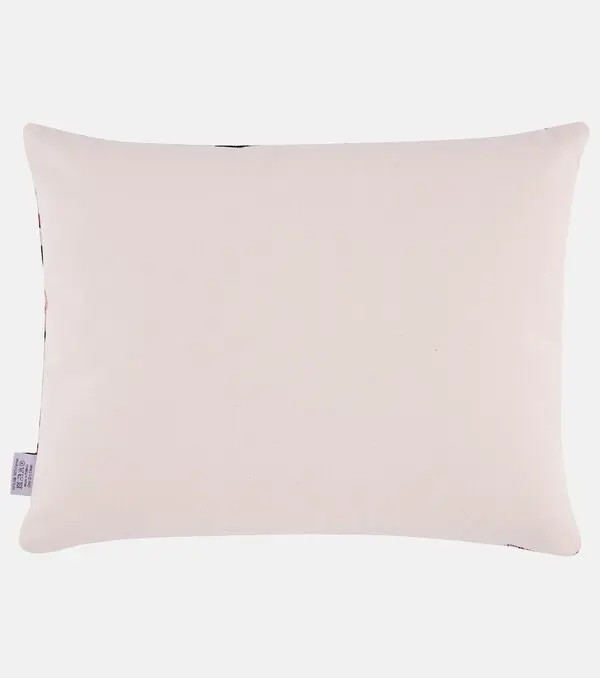 LES-OTTOMANS Checked Silk Velvet Cushion