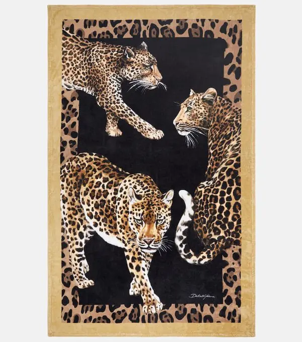 Dolce & Gabbana Leopardo Cotton Beach Towel